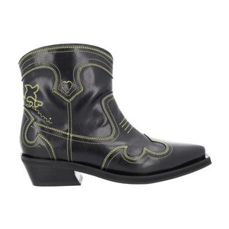 Ganni Western Stiefeletten mit niedrigem Schaft - - Shoes - Damen - Schwarzk - 38 EU