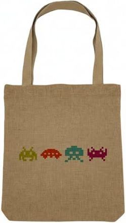 Fabulous Sac Shopping Tote Bag Aspect Lin - Pixel Invaders Couleur Jeux Video Game Retro Gaming 80s 8 Bits - Sac de Courses Toile Epaisse 360g Beige Naturel Ca