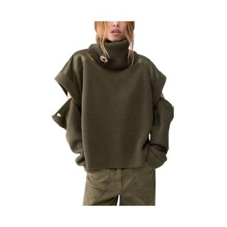 Liu Jo Pullover mit Rollkragen und Cut-Out - - Knitwear - Damen - Gr&uuml;n - S