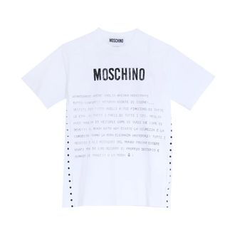 Moschino Wei&szlig;e Baumwoll-Kurzarm-T-Shirt mit Logo-Druck - - Tops - Herren - Wei&szlig; - L