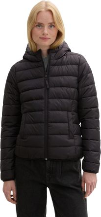 Tom Tailor Damen 1042098 Lightweight Steppmantel mit Kapuze, 14482-deep Black, XL