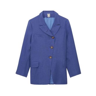 Ines De La Fressange Blaue Leinen Yohan Jacke Eleganter Stil - - Jackets - Damen - Blau - XS