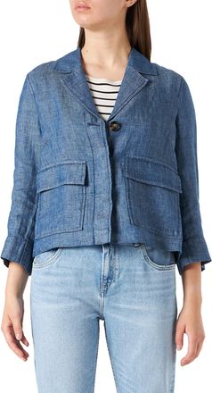 Gerry Weber Damen 730030-31262 Blazer 3/4 Arm, Indigo Blue Leinen, 44