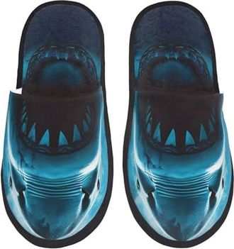 Generic Chaussons Femme Homme Empreinte De Requin À Gueule Ouverte Chaussons Femme Lavable Automne Hiver Chaude Pantoufles, Pour Intérieur Extérieur, Mariage,