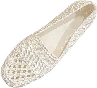 Generic Chaussures plates pour femme - Chaussures dété en tricot élégantes - Escarpins - Largeur H - Fermés à lavant - Chaussures pour femme - Élégantes et co