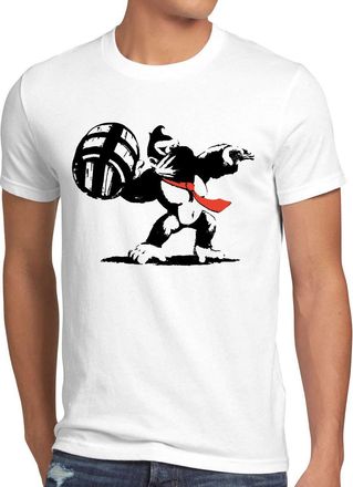 style3 Graffiti Kong Herren T-Shirt Donkey pop Art Banksy Geek SNES Nerd Gamer, Gr&ouml;&szlig;e:XXL, Farbe:Wei&szlig;
