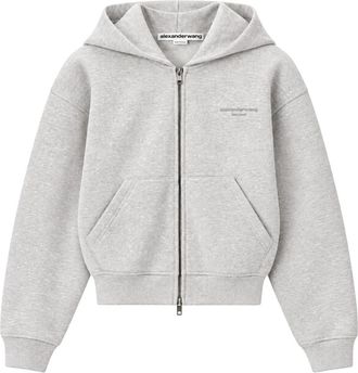 Alexander Wang Allover Hotfix Zip-Up Hoodie - - Sweatshirts & Hoodies - Damen - Grau - 2XS