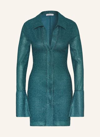 Os&eacute;ree Hemdblusenkleid Lumi&egrave;re Mit Glitzergarn blau