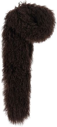 Yves Salomon Mongolian Sheepskin Shearling Scarf - Brown
