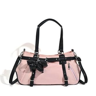 Generic Sac fourre-tout de voyage d&eacute;contract&eacute;, sac &agrave; bandouli&egrave;re multi-poches, couleur unie pour femme, voyage, rose, 400.00 x 200.00 x 160.00 mm