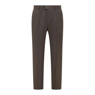 HUGO BOSS Schlank geschnittene Anzughose aus Wollmischung - - Trousers - Herren - Braun - XL