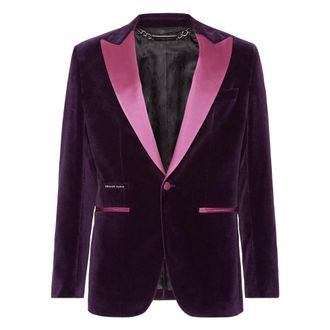 Philipp Plein Homme, Vestes, Violet, Taille: S Lord Fit Blazer