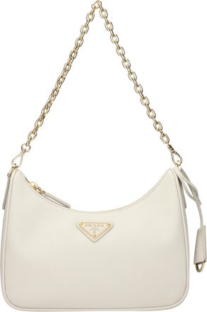 Prada Sacs &Agrave; Bandouli&egrave;re Prada Re Edition Cuir Beige/Talco Pour Femme