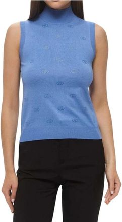Liu Jo Viskose-Mischung Strickoberteil - - Knitwear - Damen - Blau - M
