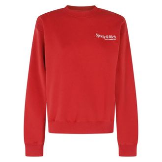 Sporty & Rich Modern Crewneck - - Sweatshirts & Hoodies - Damen - Rot - M