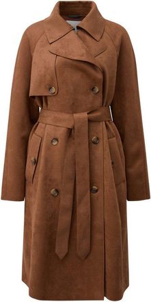QS by s.Oliver Trenchcoat Outdoor-Mantel Trenchcoat in Wildlederoptik