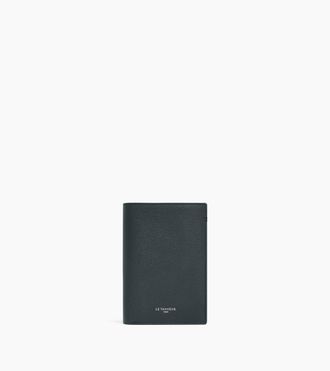 Le Tanneur Portefeuille vertical moyen mod&egrave;le zipp&eacute; 2 volets Lucien en cuir grain&eacute;