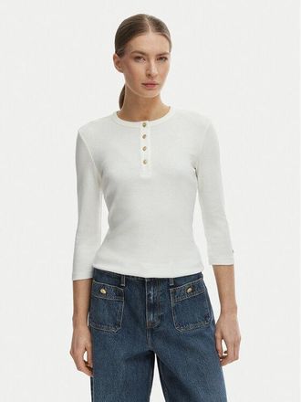 Tommy Hilfiger Bluse WW0WW49629 &Eacute;cru Slim Fit