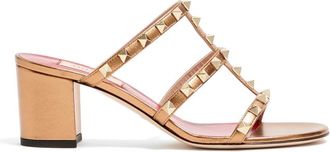 Valentino Garavani Rockstud Slide Sandals In Laminated Nappa Leather 60mm