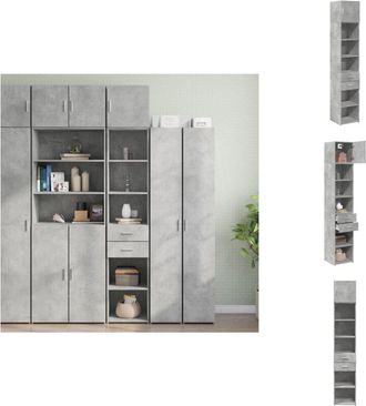 vidaXL Vidaxl - Hochschrank Schmal Betongrau 40x42,5x225 cm Holzwerkstoff - Hochschrank - Hochschränke - Hochschrank Schmal - Schrank Schmal