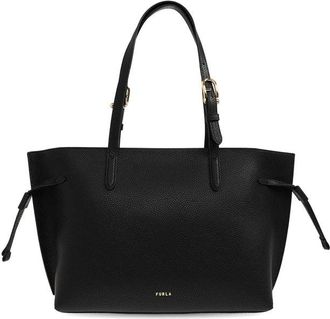 Furla Grained Calf Leather Tote Bag - Black