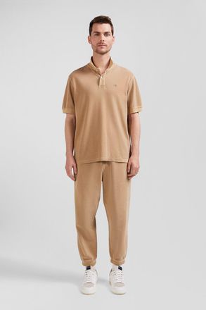 Eden Park Polo Manches Courtes Unisexe En Piqu&eacute; Coton Noisette Surteint Coupe Oversized