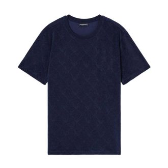 Emporio Armani EA7 - T-Shirt f&uuml;r Herren, Diamant Jacquard (Marine)