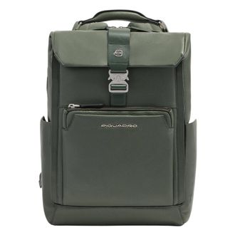 Piquadro Leder 15-6 Laptop-Reiserucksack mit Trolley-Schlaufe - - Bags - Herren - Gr&uuml;n - ONE SIZE