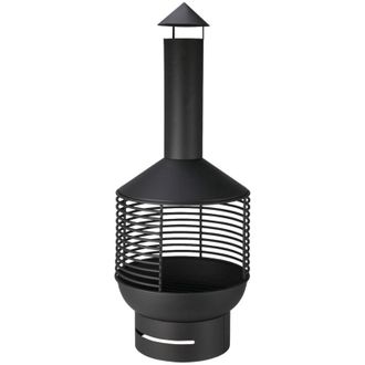 Ambiance Gartenkamin mit Feuerstelle, 41 x 41 x 105 cm