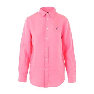Polo Ralph Lauren Femme, Blouses et Chemises, Rose, Taille: 40 FR Chemise en lin coupe classique