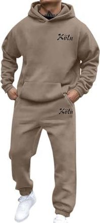 Generic Surv&ecirc;tement 2 pi&egrave;ces pour homme - En coton - Baggy confortable - Chaud - Sweat &agrave; capuche et pantalon de jogging - Tenue de loisirs - V&ecirc;tement de sport