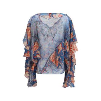 Etro Womens Multicolor Silk Pattern Shirt