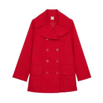 Ines De La Fressange Femme, Manteaux, Rouge, Taille: 34 FR S&eacute;raphine Pea Coat