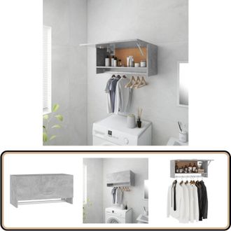 vidaXL Kleiderschrank Betongrau 70x32,5x35cm Holzwerkstoff - Kleiderschrank - Betongrau - Holzschrank - Wandregal - Stauraum