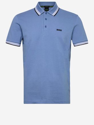 HUGO BOSS Mens Polo Shirt Light Blue Cotton Piqu&eacute; T-shirts And Polos