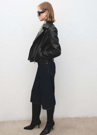 Mango Veste biker cuir synth&eacute;tique noir - Femme - XS - MANGO