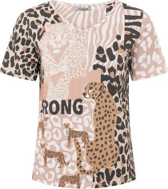 Zwillingsherz T-Shirt Strong Mustermix mit Leopard, Rundhals, kurzarm