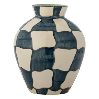 Bloomingville Vase Check en gr&egrave;s Bloomingville
