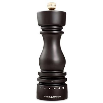Cole & Mason London Pfefferm&uuml;hle Holz 18 cm, Einstellbarem Mahlgrad, Precision+ Carbon-Mechanismus, Manuelle Gew&uuml;rzm&uuml;hle, Nachf&uuml;llbare, Schokolade Buchenholz