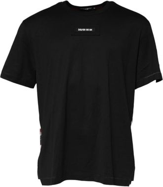 Dolce & Gabbana Homme, Tops, Noir, Taille: 3XL T-Shirt Col Rond