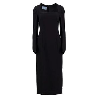 Prada Triangle Logo Dress - - Dresses - Damen - Schwarzk - S