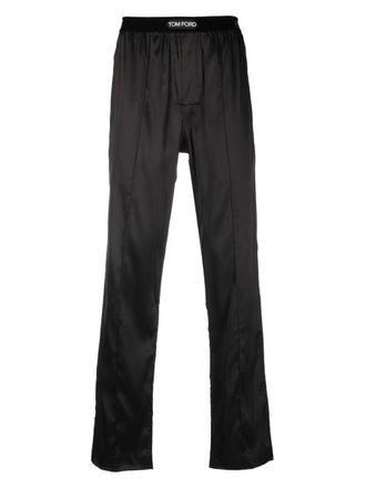 Tom Ford pantalon de jogging &agrave; bande logo - Noir