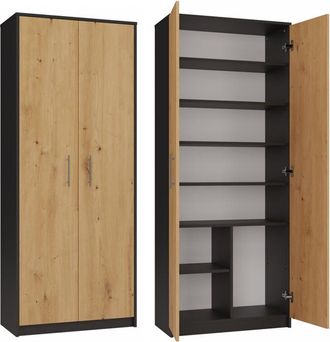 Topeshop Topeshop - parla - Moderner Schrank 6 Regale - 180x74x35cm - Aufbewahrungsm&ouml;bel - B&uuml;roschrank