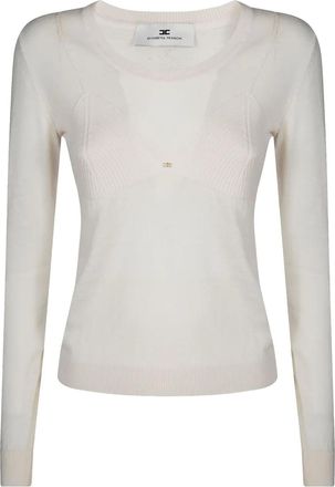Elisabetta Franchi haut en maille à design côtelé - Blanc
