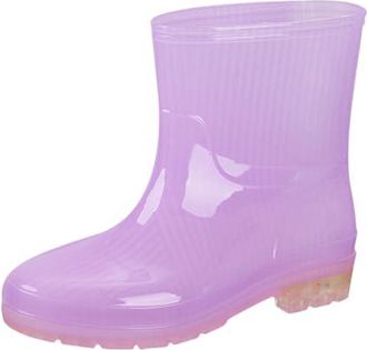 Generic Bottes de pluie mi-mollet pour femme - Couleur unie - Chaussures de jardin confortables - Bottes de travail pour homme, violet, 38.5 EU