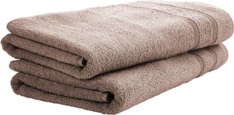 Uncover by Schiesser Duschtuchset Brooklyn - 2-teilig - 70 x 140 cm - Taupe