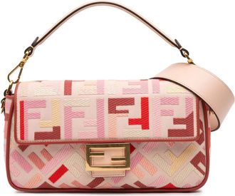 Fendi Hobo Bags - Zucca Embroidered Canvas Baguette Satchel - Gr. unisize - in Gold - für Damen