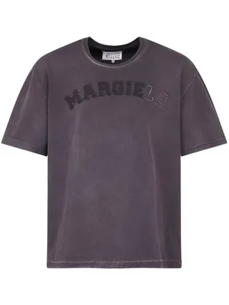 Maison Margiela t-shirt en coton à logo brodé - Noir