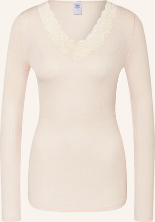 CALIDA Calida Longsleeve Silky Wool Lace Aus Merinowolle Mit Seide rosa