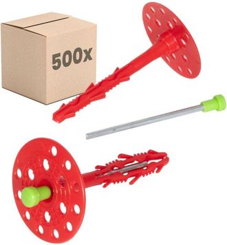 Protektor Protektor - D&auml;mmstoffd&uuml;bel Stabil - 500 St&uuml;ck &Oslash;8x100mm mit Stahlnagel f&uuml;r wdvs
